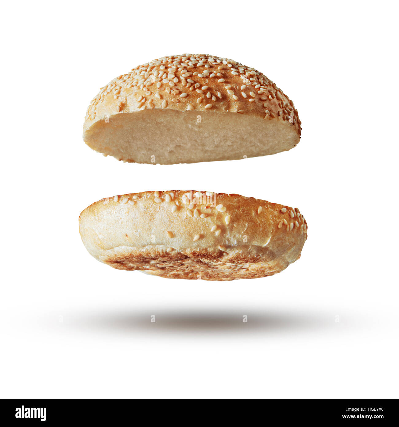 Burger bun empty isolated Stock Photo - Alamy