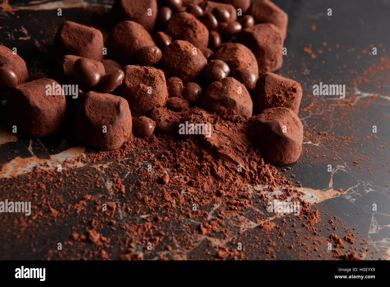Assorted chocolate truffles Stock Photo - Alamy