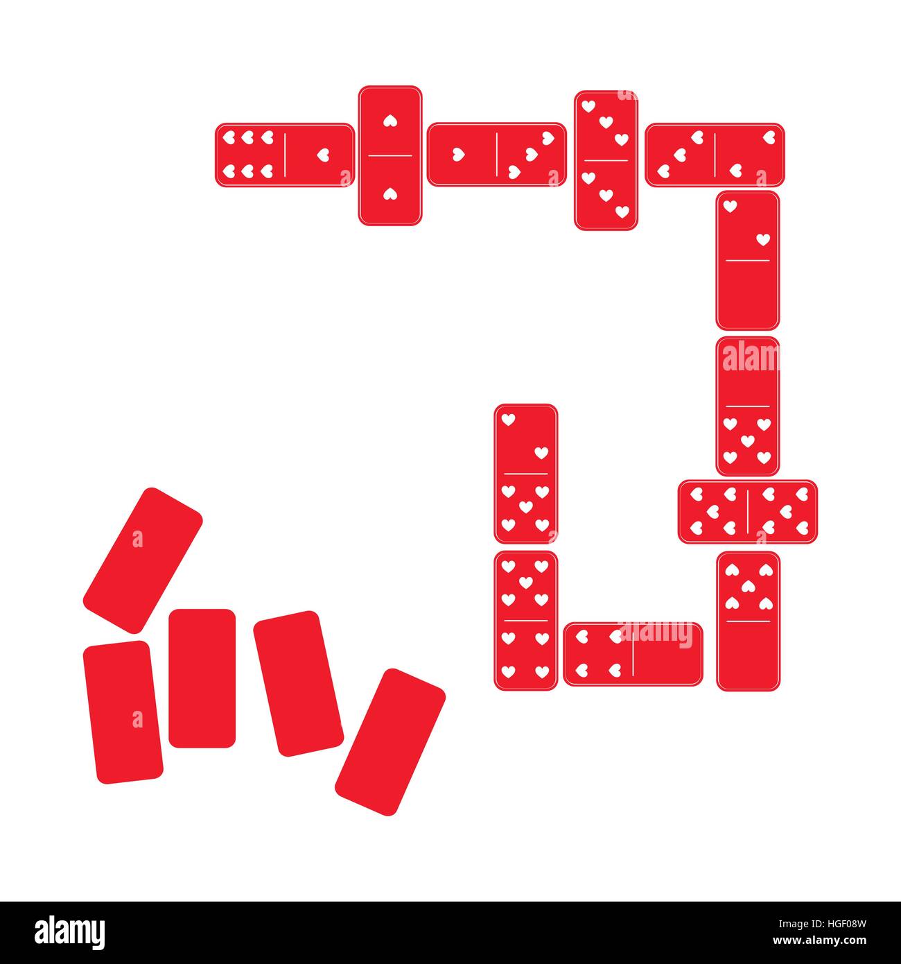 Domino heart red carpet. Valentine s Day. illustration. used for ...