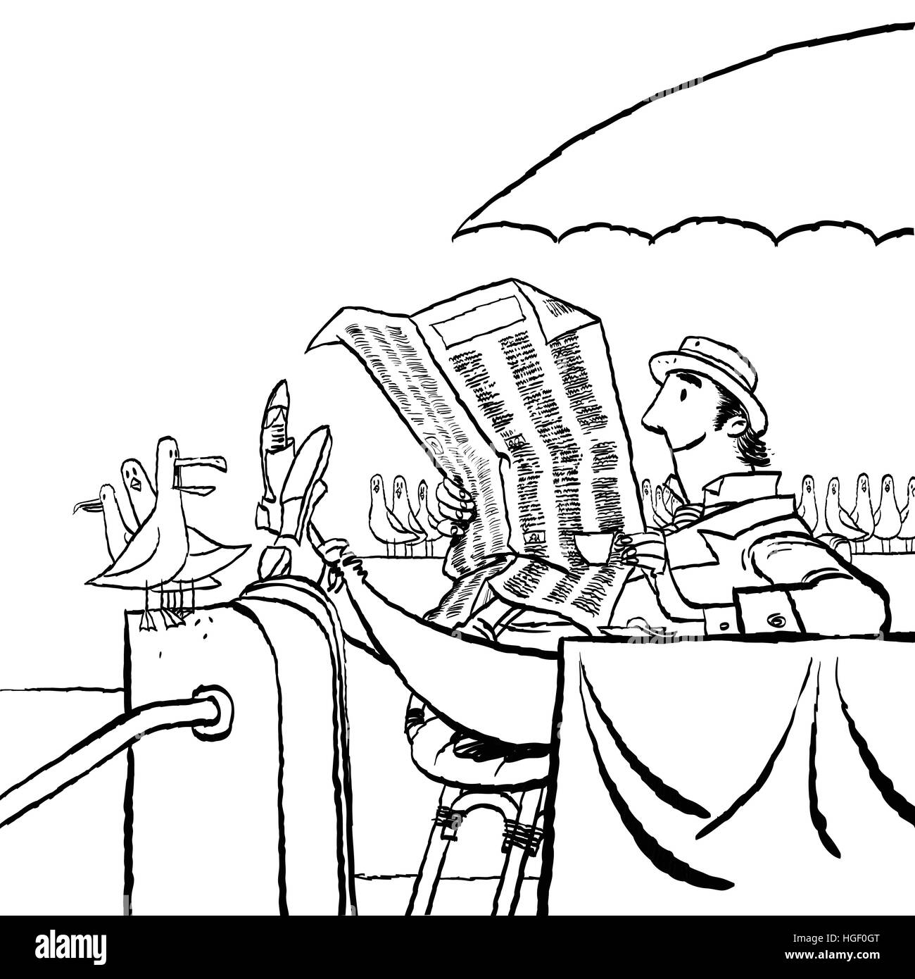 Reading paper black man Stock Vector Images - Alamy