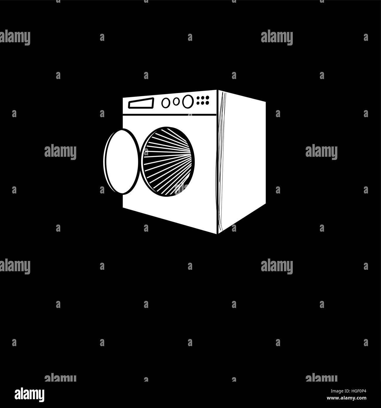 Washing machine black and white Stock Vector Images - Alamy