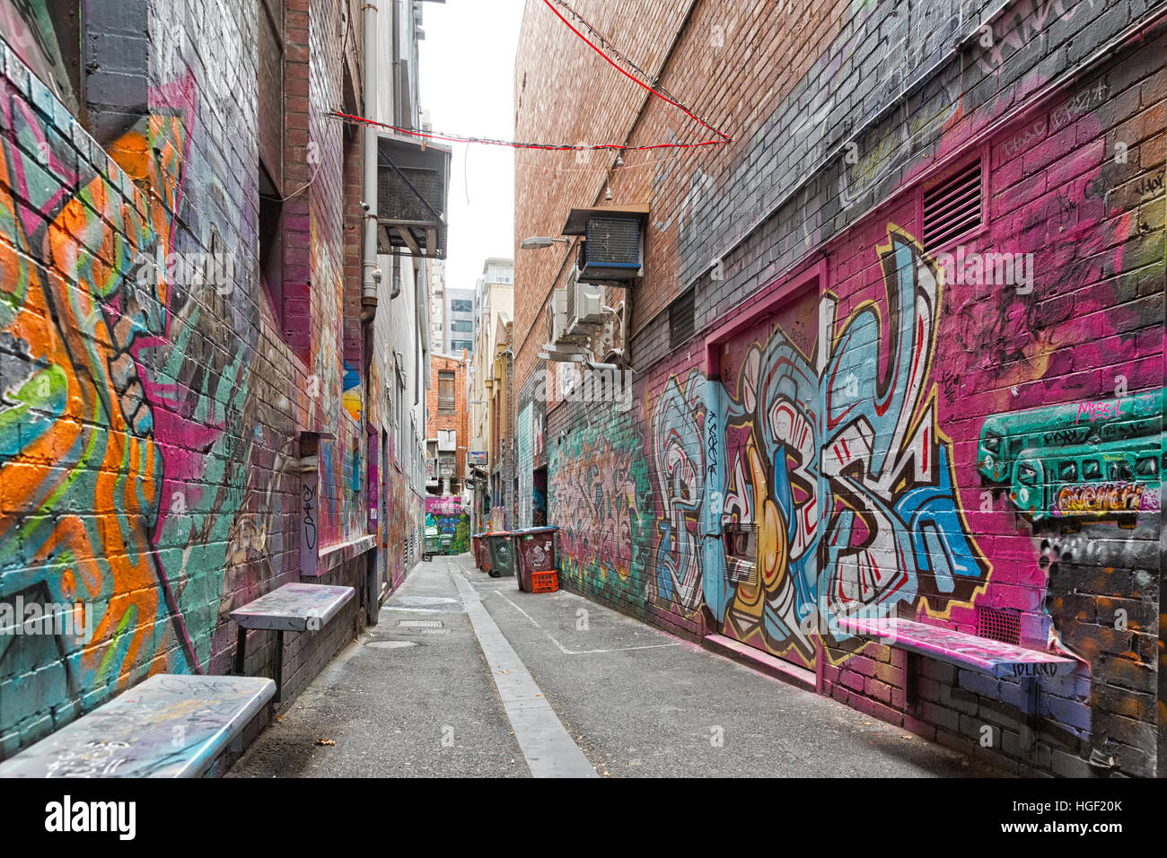 Melbourne, Australia - February 2015: Street art by unidentified artist ...