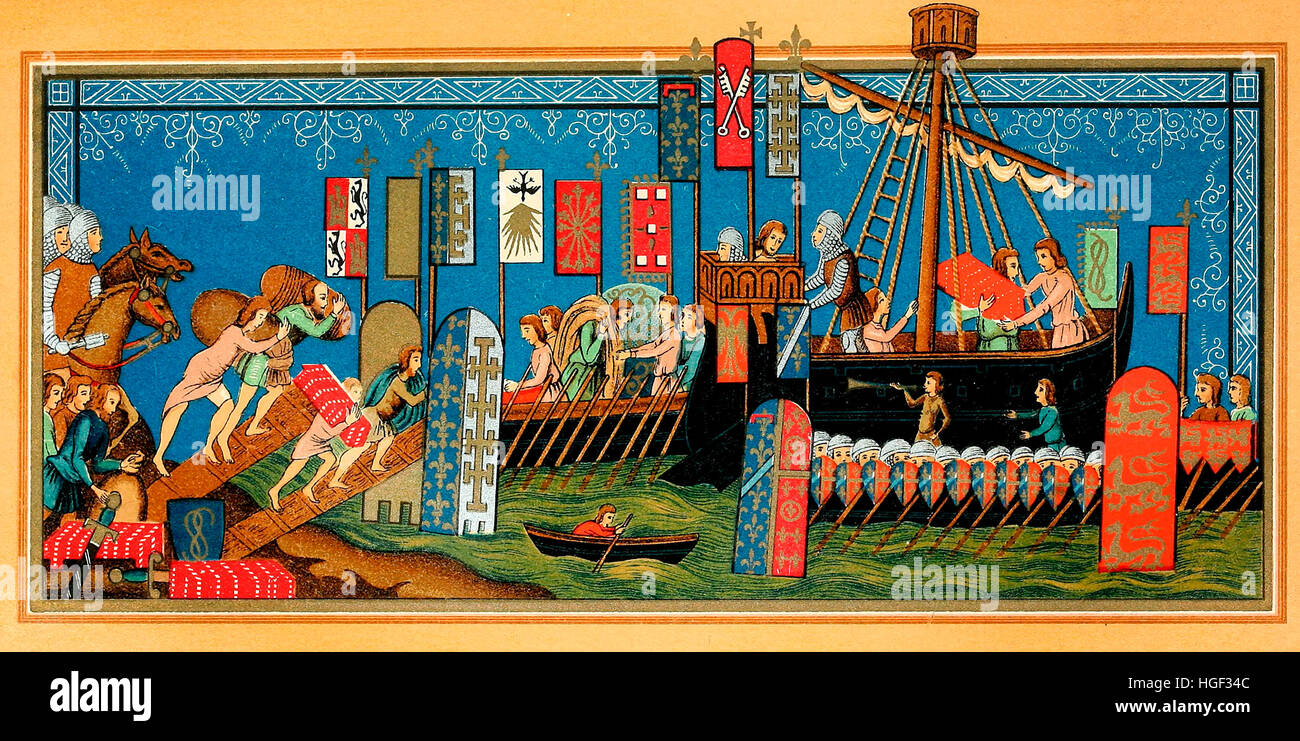 Embarking for the Crusades Stock Photo - Alamy