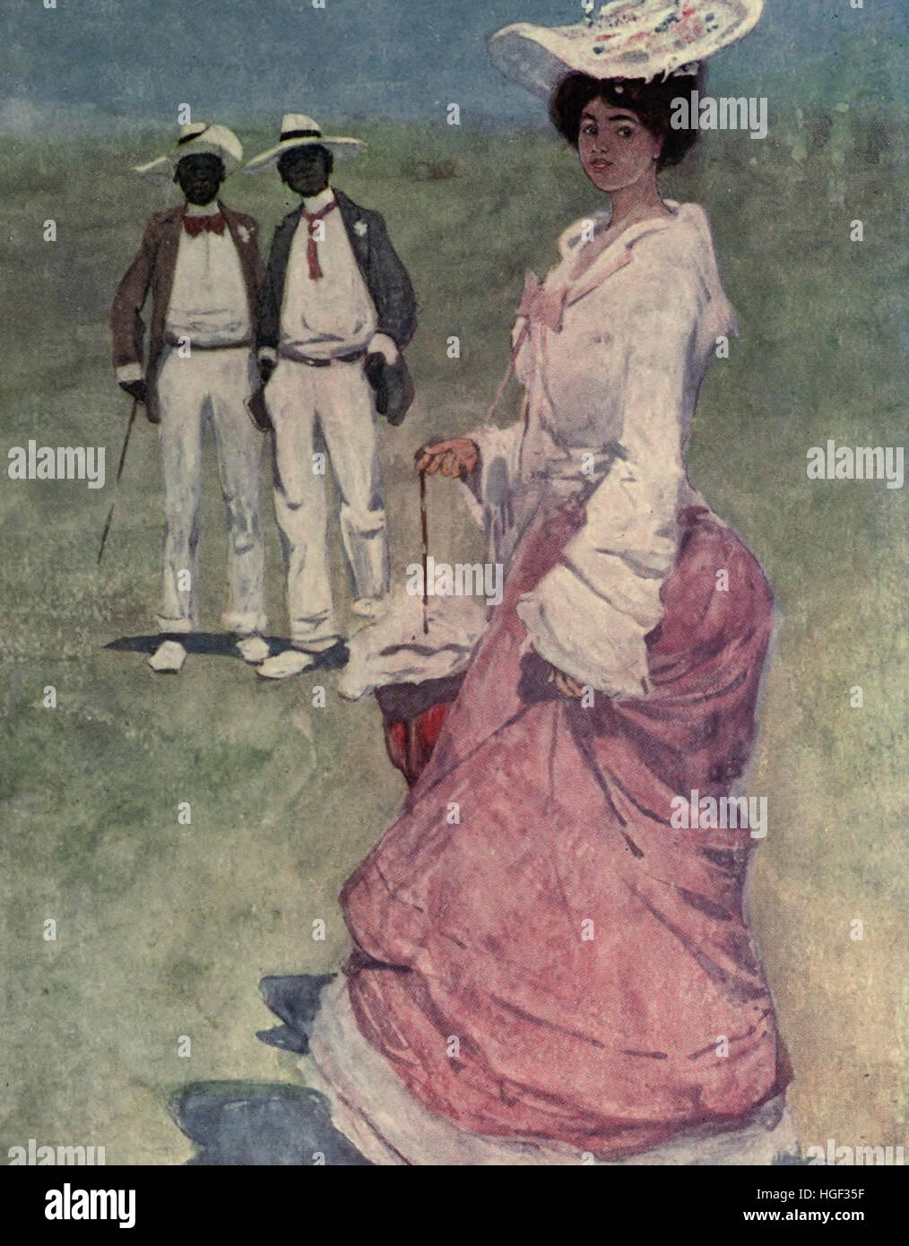 A Coloured Lady on a race course. Jamaica, circa 1900 Stock Photo - Alamy