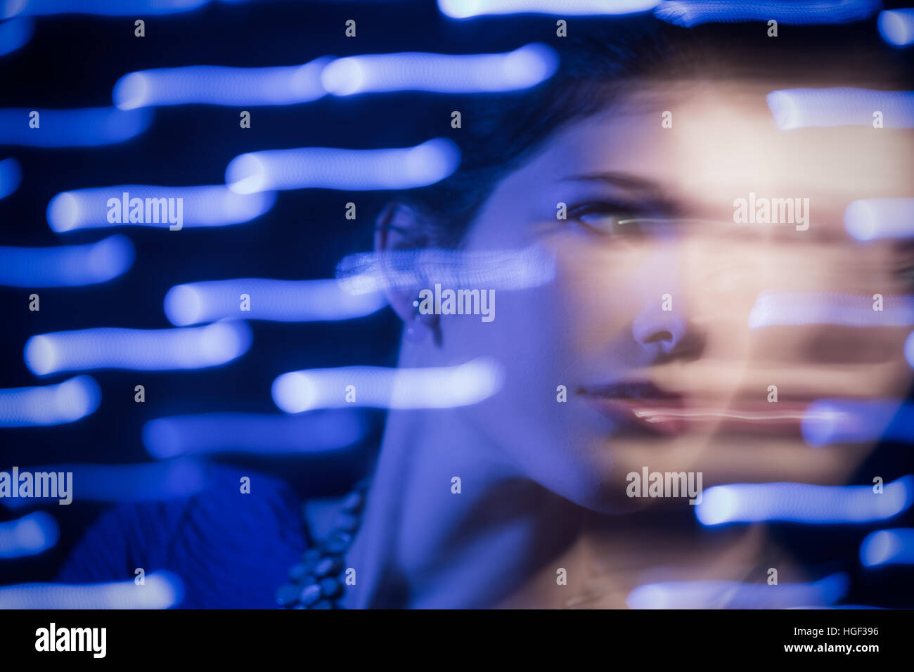 beautiful woman portrait with blurred motion effect Stock Photo - Alamy