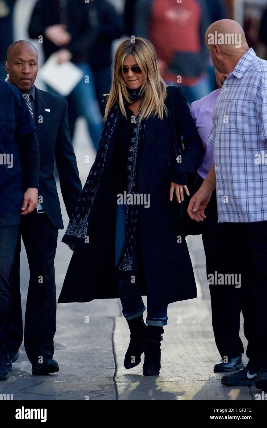 Jennifer Aniston seen arriving at the ABC studios for Jimmy Kimmel Live ...