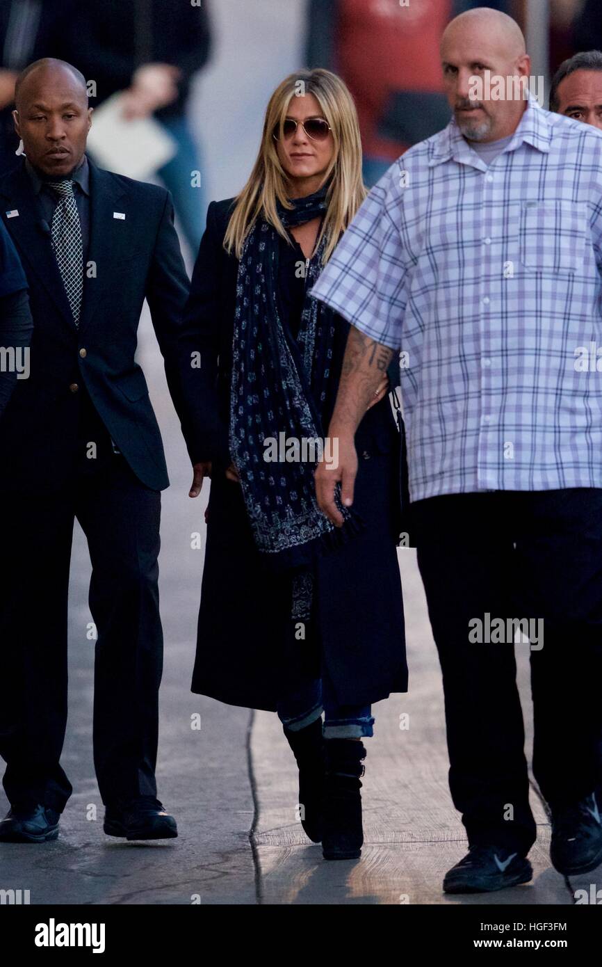 Jennifer Aniston seen arriving at the ABC studios for Jimmy Kimmel Live ...