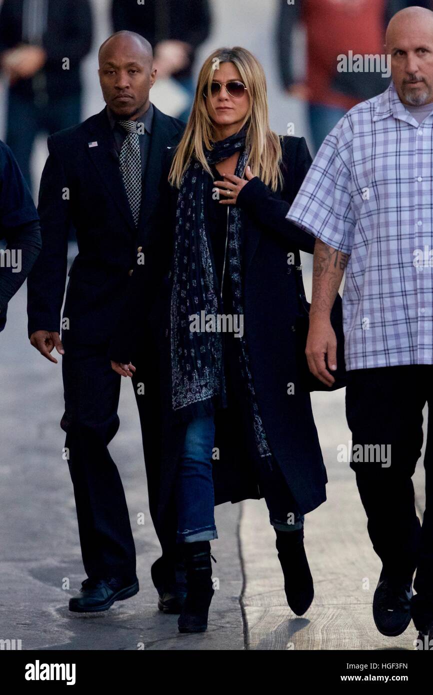Jennifer Aniston seen arriving at the ABC studios for Jimmy Kimmel Live ...
