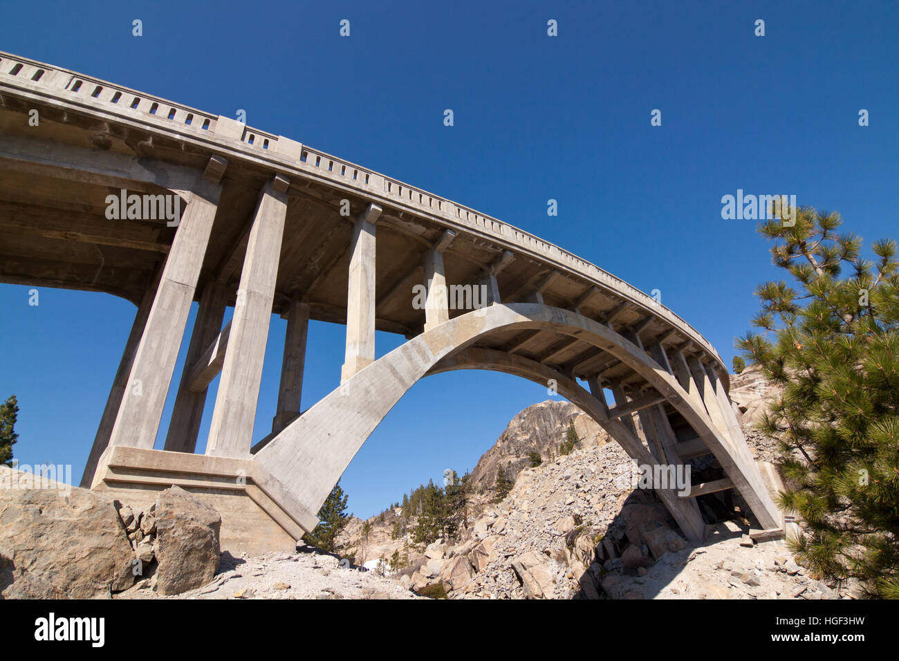 Historic Rainbow Bridge located on old Highway 40 in the Sierra's in ...