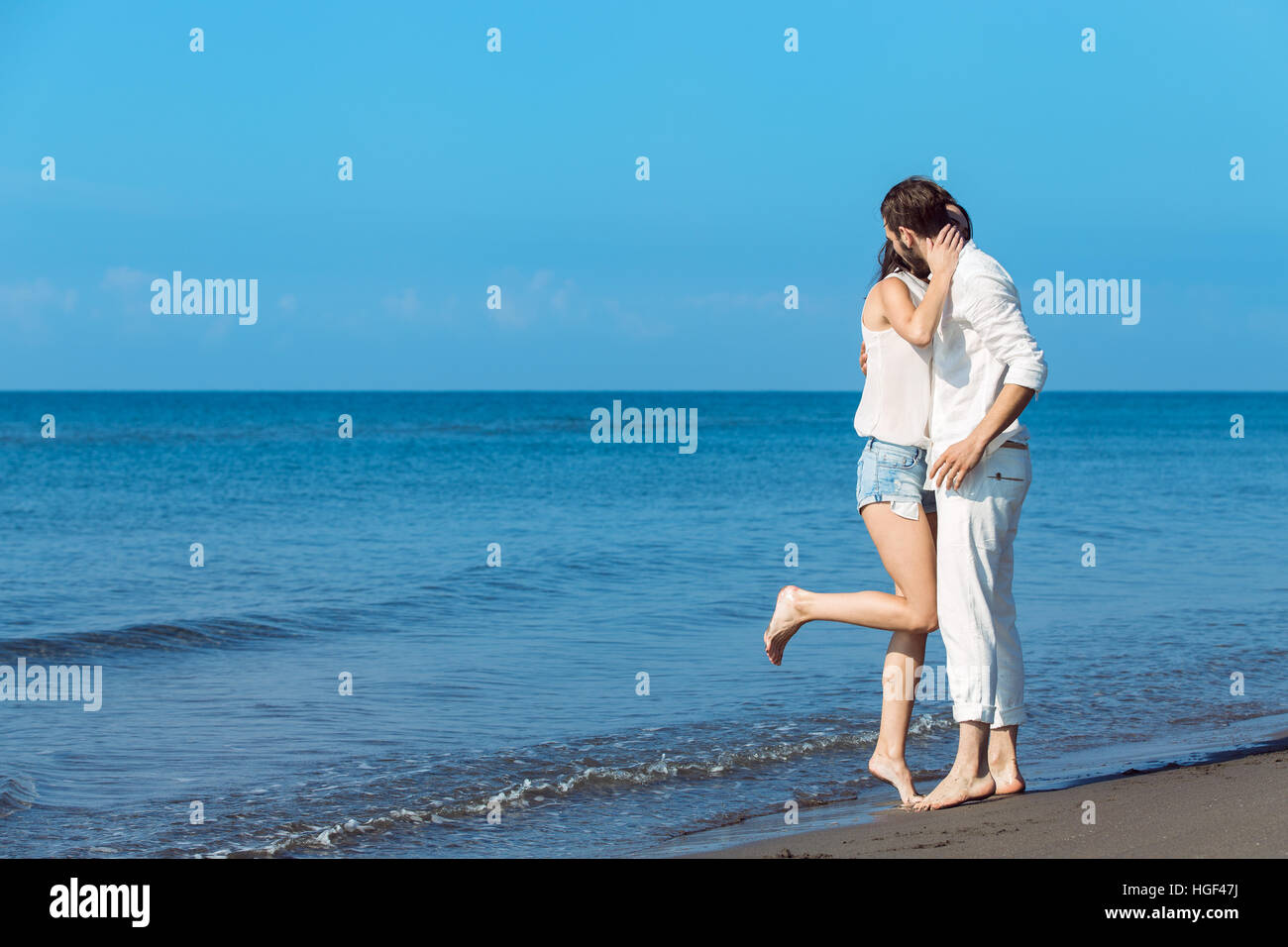 Flirt Woman Caucasian Man Beach High Resolution Stock Photography and ...