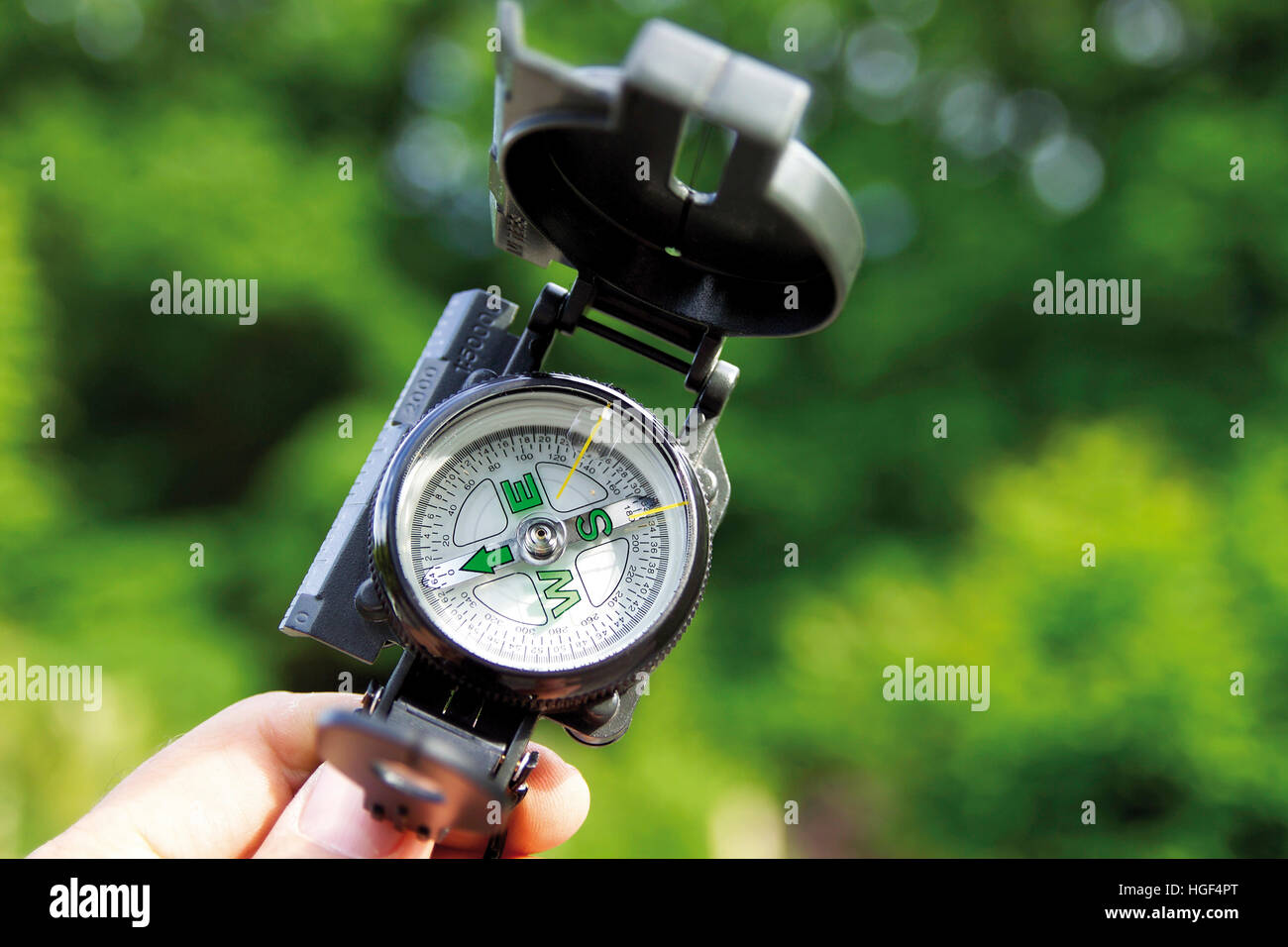 Hand holding a compass Stock Photo - Alamy