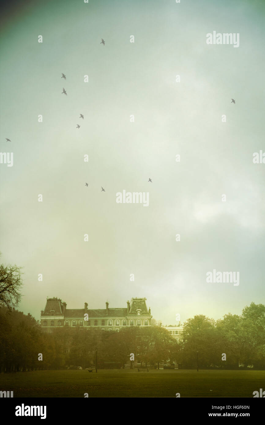 Grand Overcast Building on Clapham Common - London UK Stock Photo - Alamy