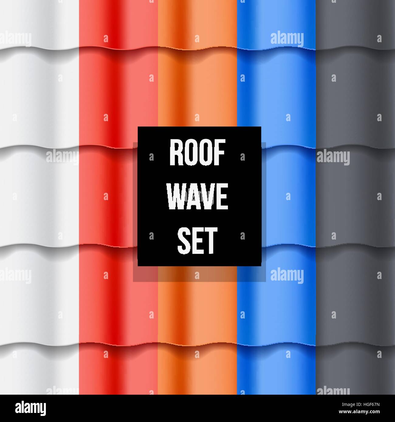 Set of different color Tiled roof seamless patterns. Vector ...