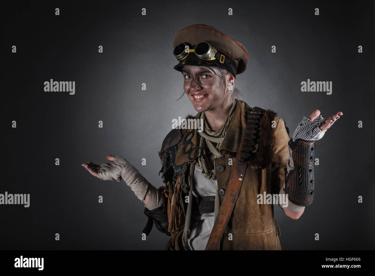 Post apocalypse female survivor Stock Photo - Alamy