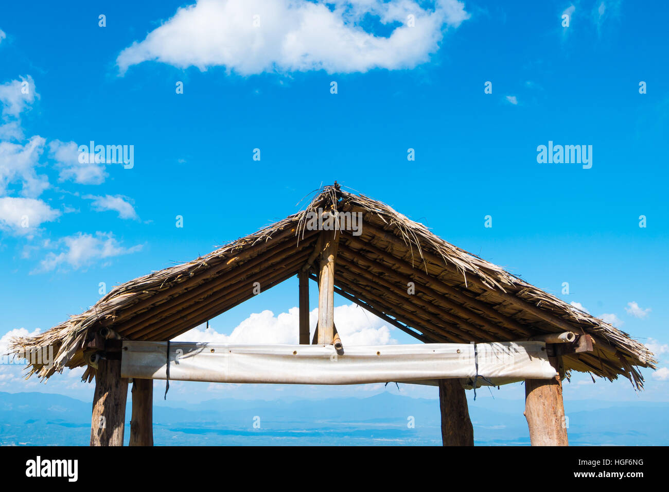 Bamboo roof at background a nature view Stock Photo - Alamy