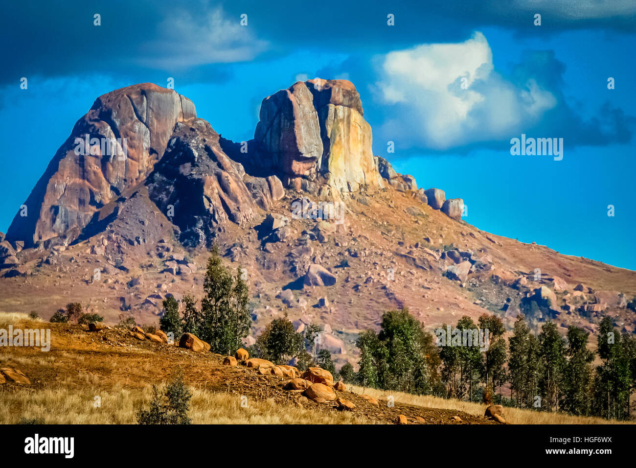 Stunning landscape of Madagascar highlands, central Madagscar Stock ...