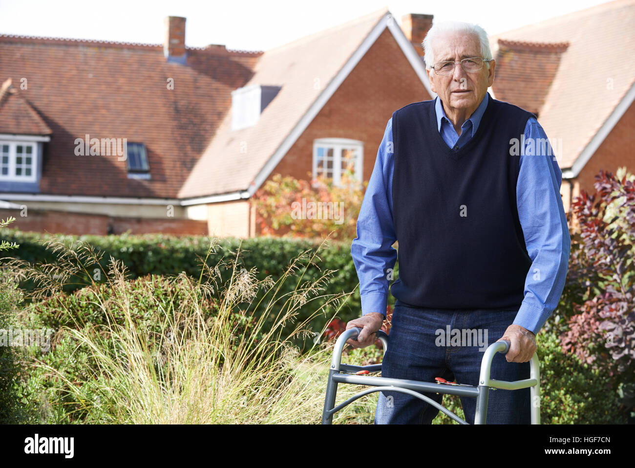 Invalid senior man walking hi-res stock photography and images - Alamy