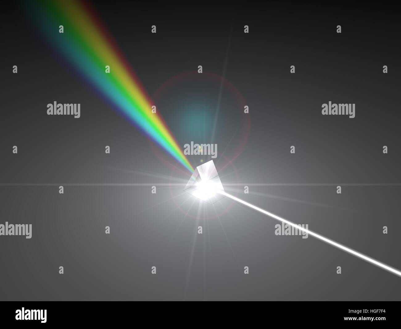 3d illustration of prism and refraction light rays Stock Photo - Alamy