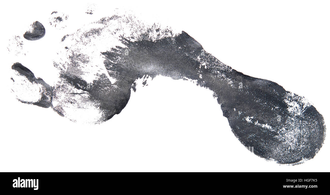 black footprint isolated on a white Stock Photo - Alamy