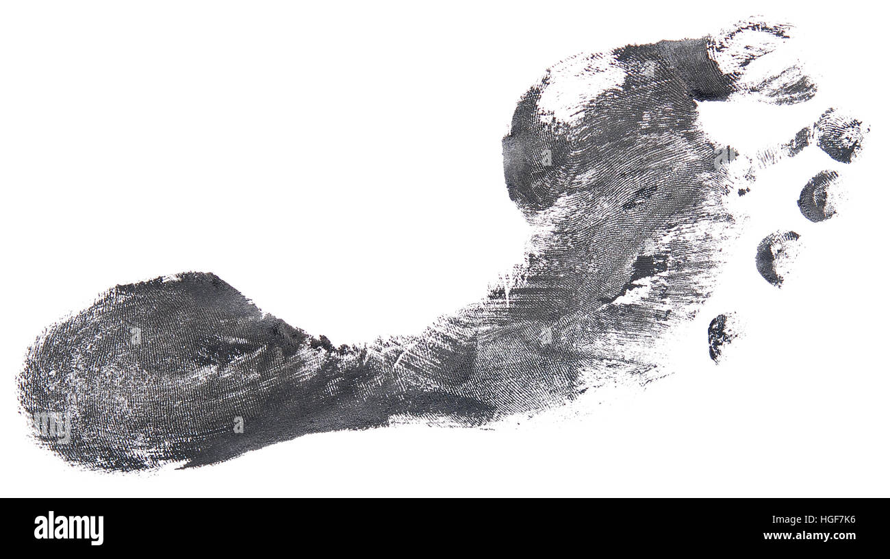 black footprint isolated on a white Stock Photo - Alamy
