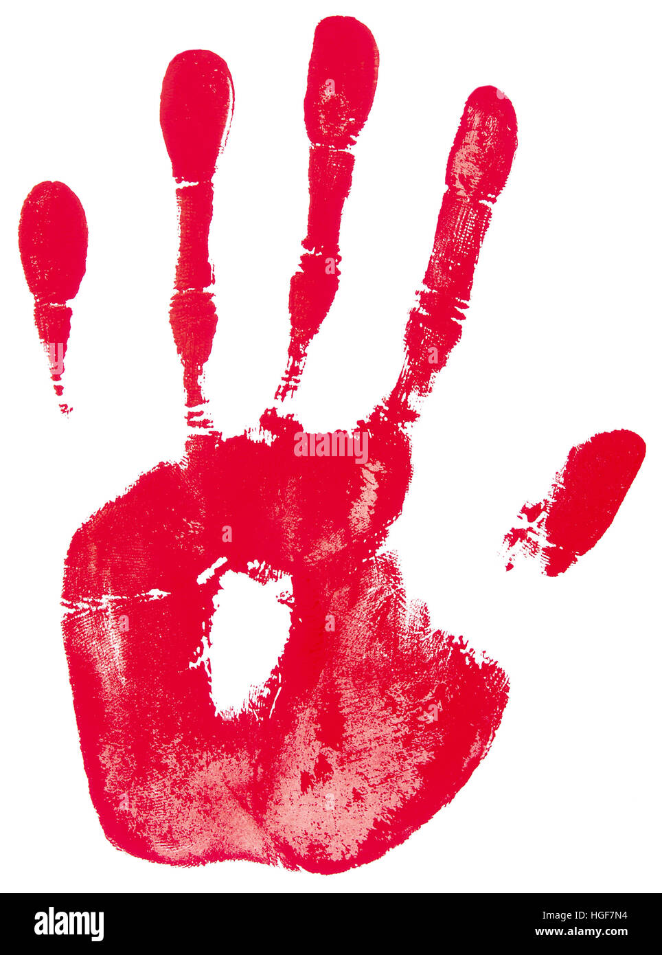 red hand print on a white Stock Photo - Alamy
