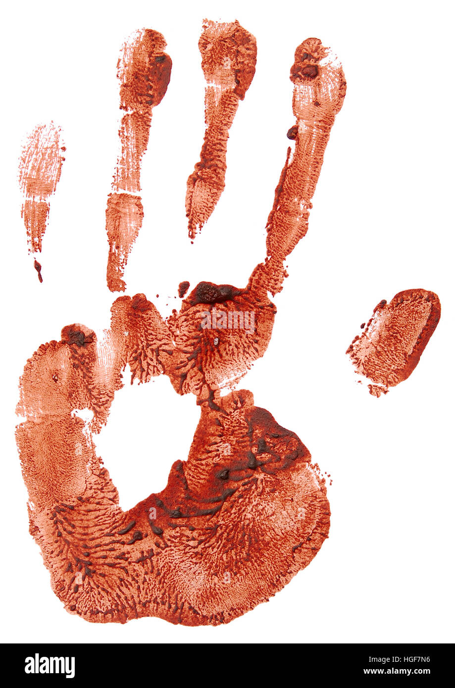 brown hand print on a white Stock Photo - Alamy