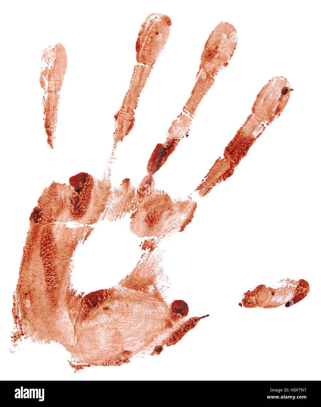 brown hand print on a white Stock Photo - Alamy