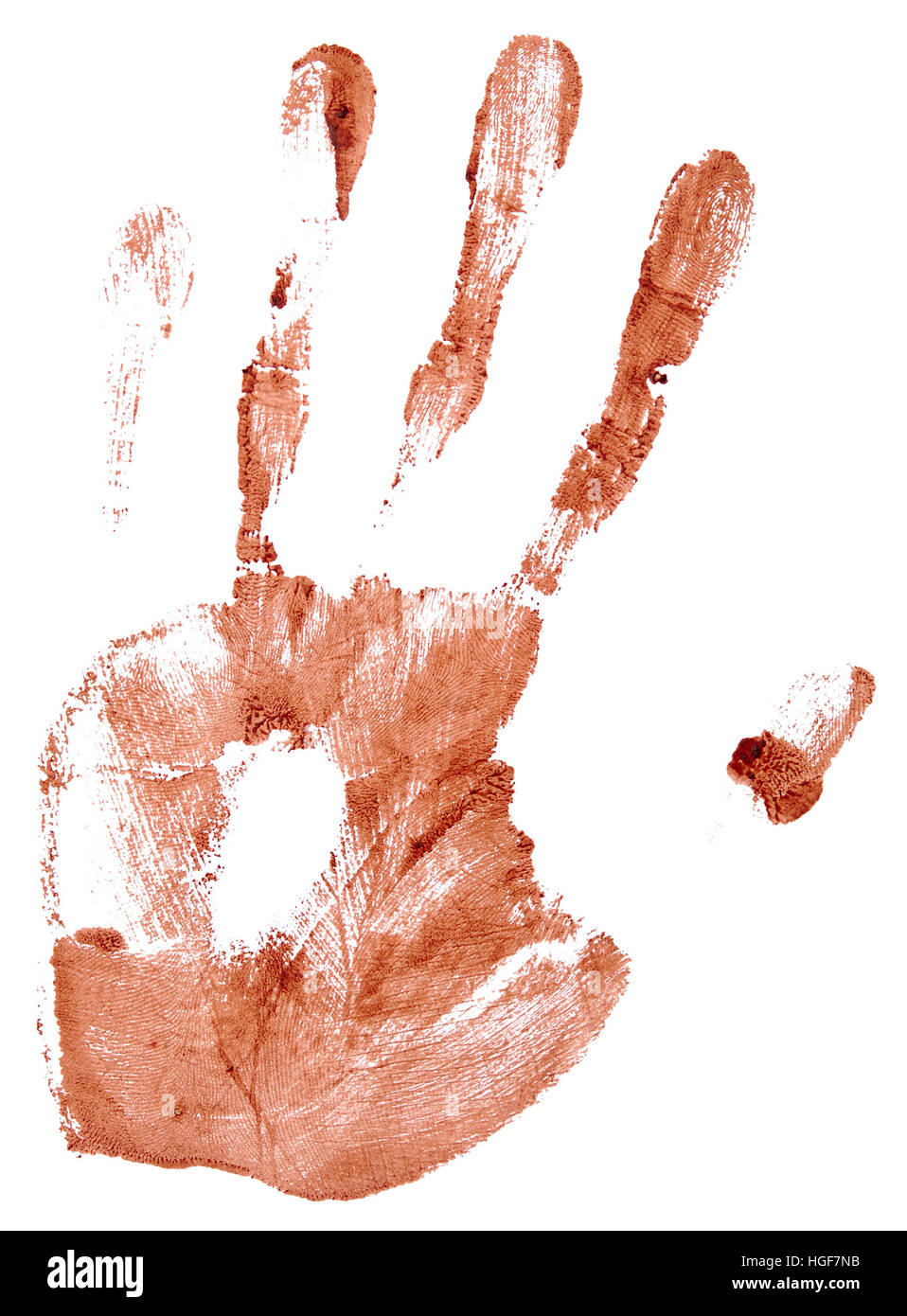brown hand print on a white Stock Photo - Alamy