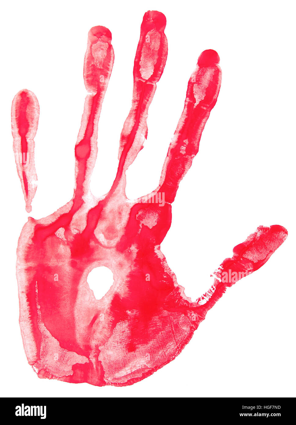 red hand print on a white Stock Photo - Alamy
