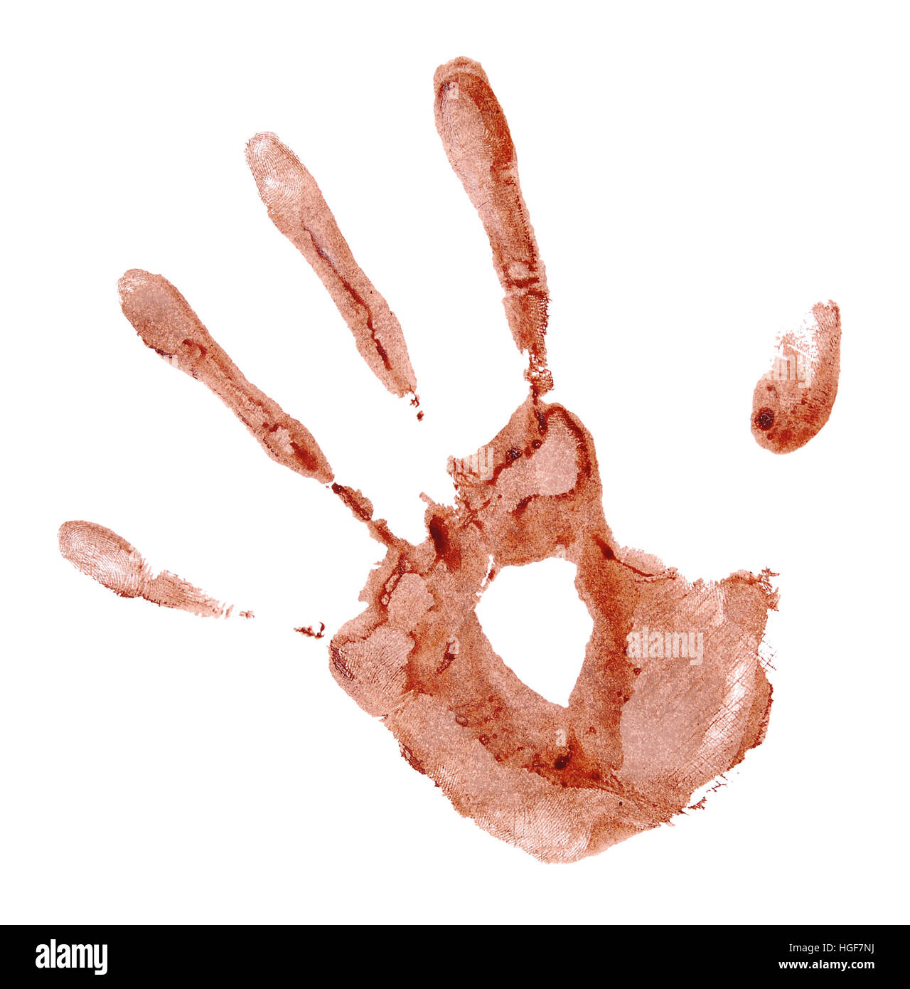 Brown Hand Print On White High Resolution Stock Photography and Images ...