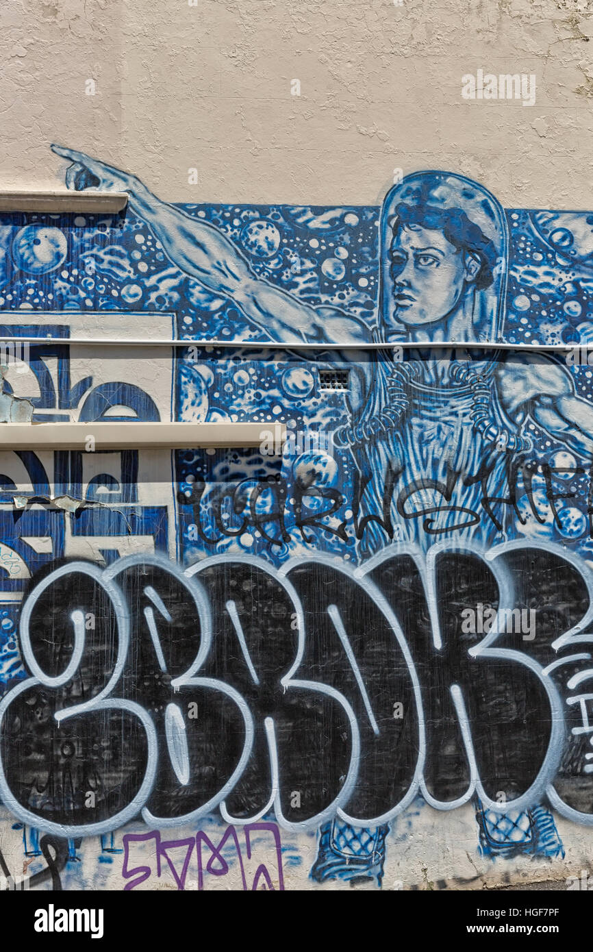 Melbourne, Australia - February 2015: Street art by unidentified ...