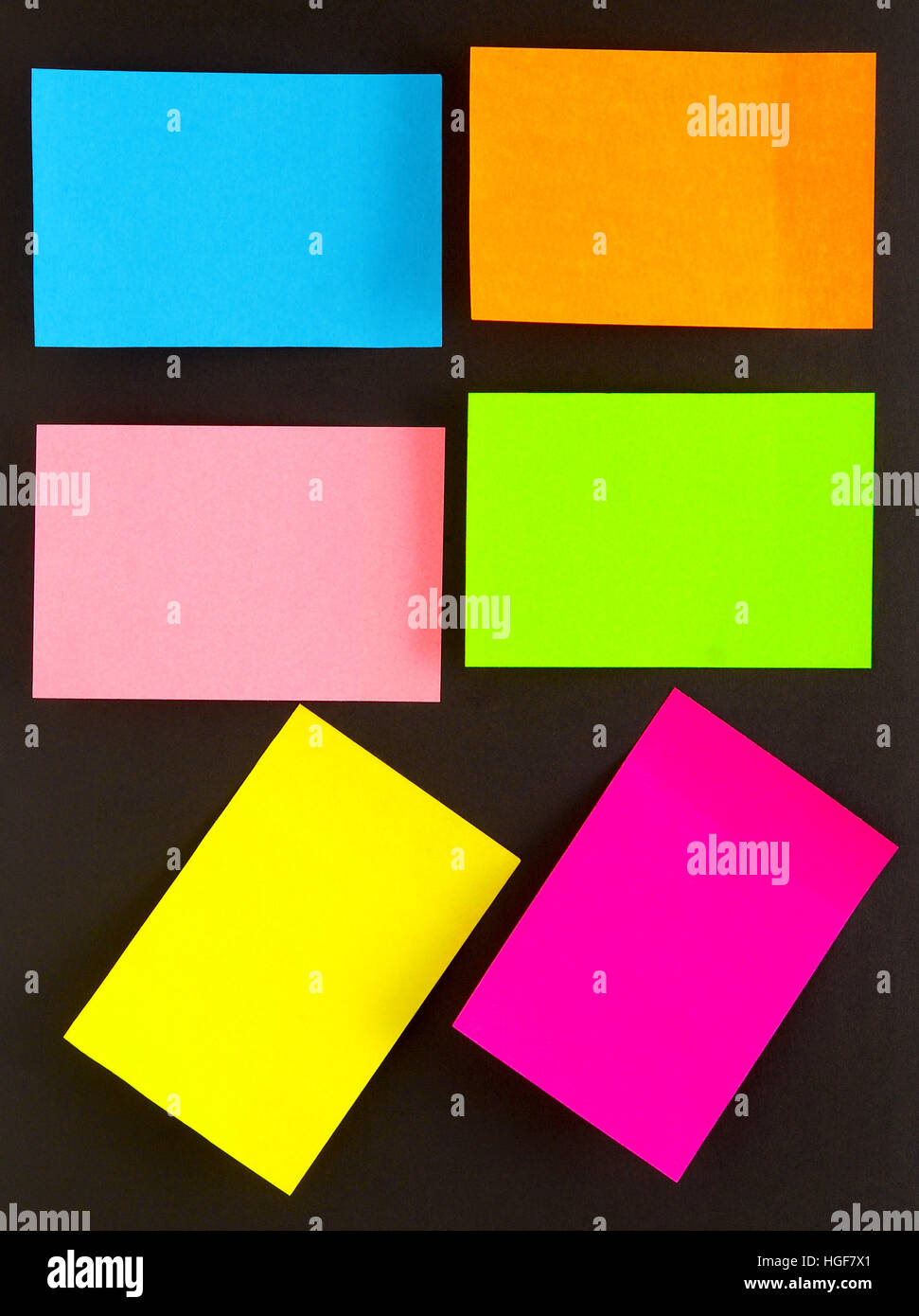 an empty color sticky notes on black Stock Photo - Alamy