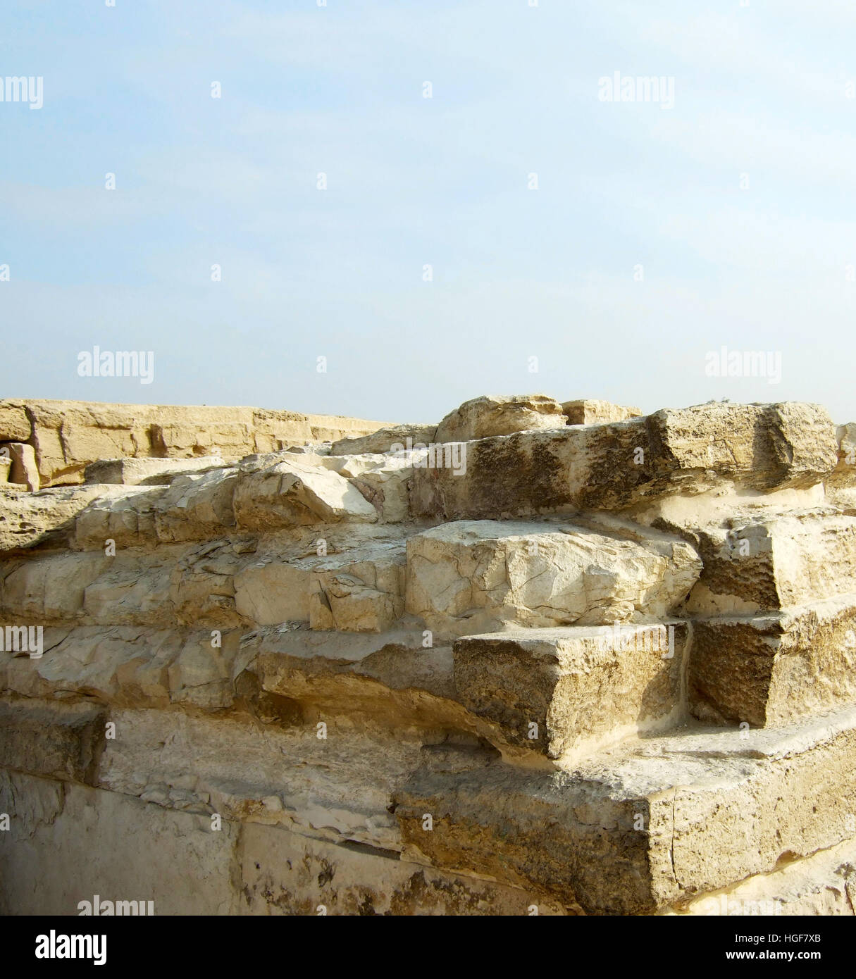 stonework in background of blue sky, Egypt Stock Photo - Alamy