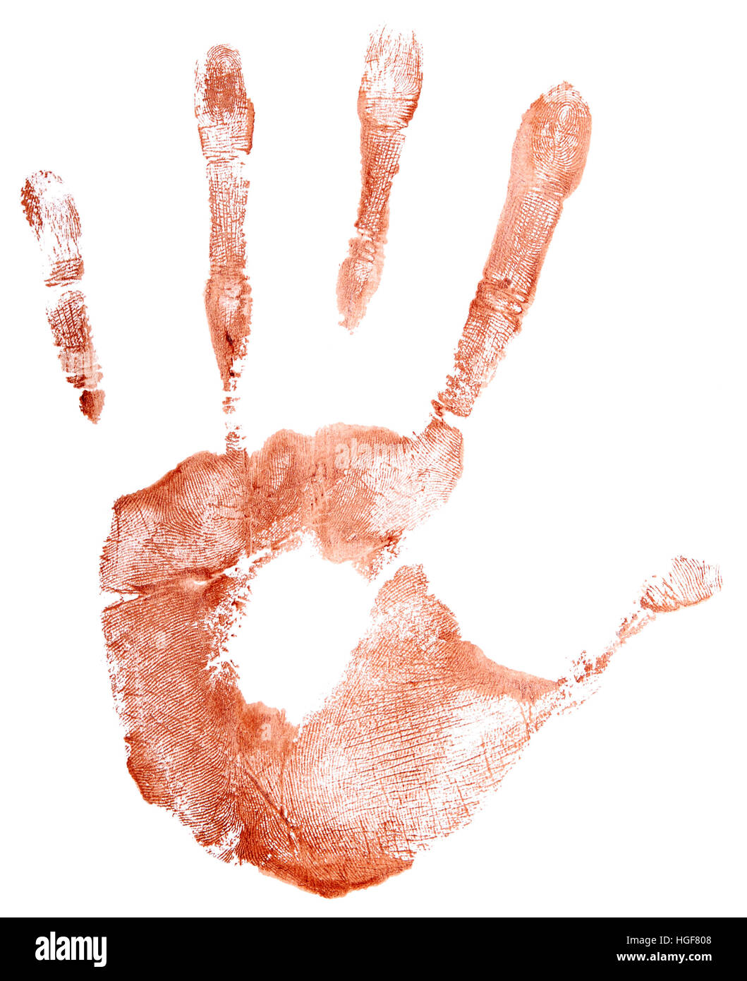 brown hand print on a white Stock Photo - Alamy