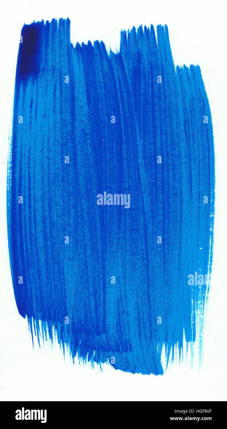 A blue paint dab on a white paper. Artistic element Stock Photo - Alamy