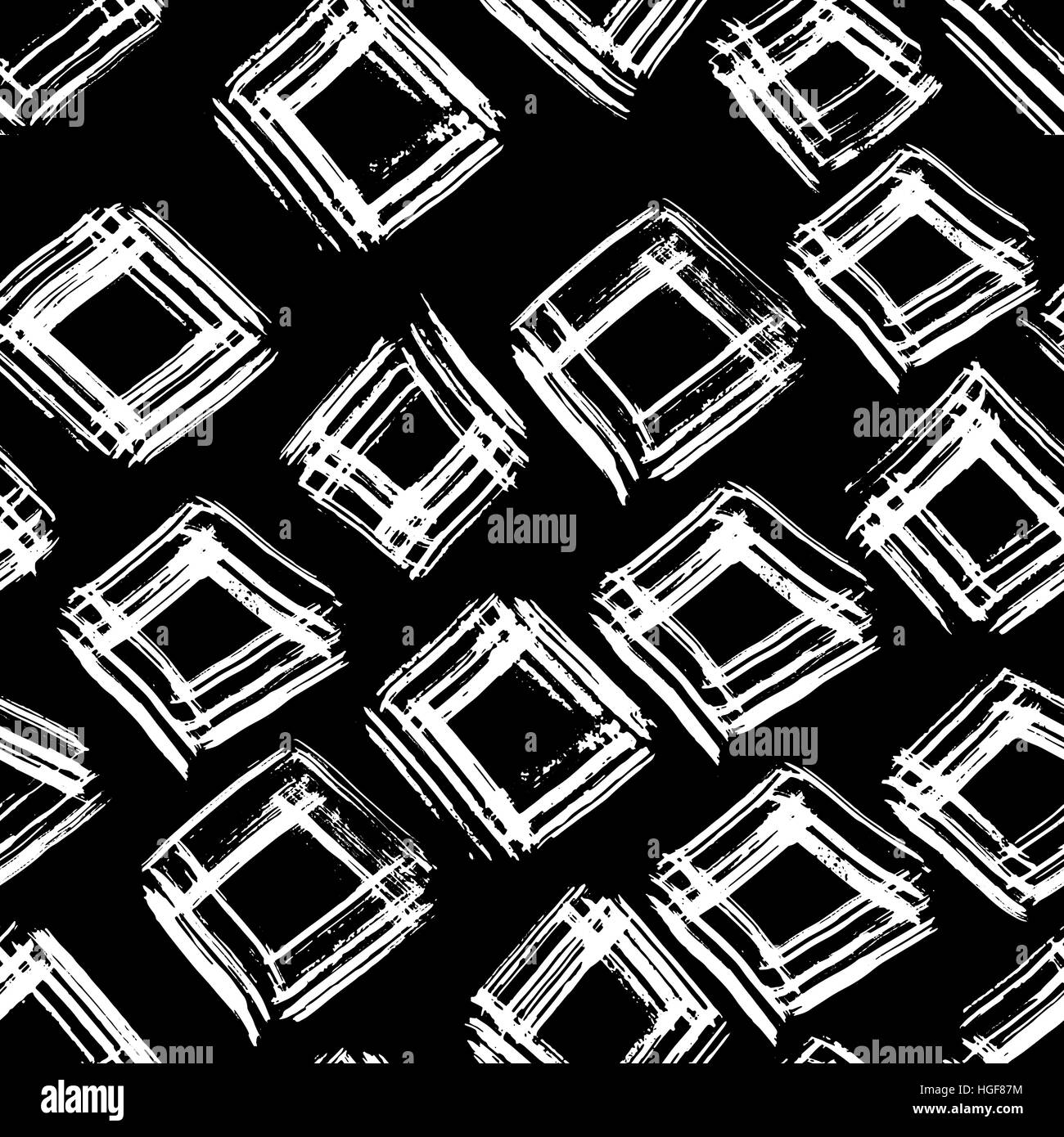 Hand drawn vector seamless pattern. Grunge abstract background ...