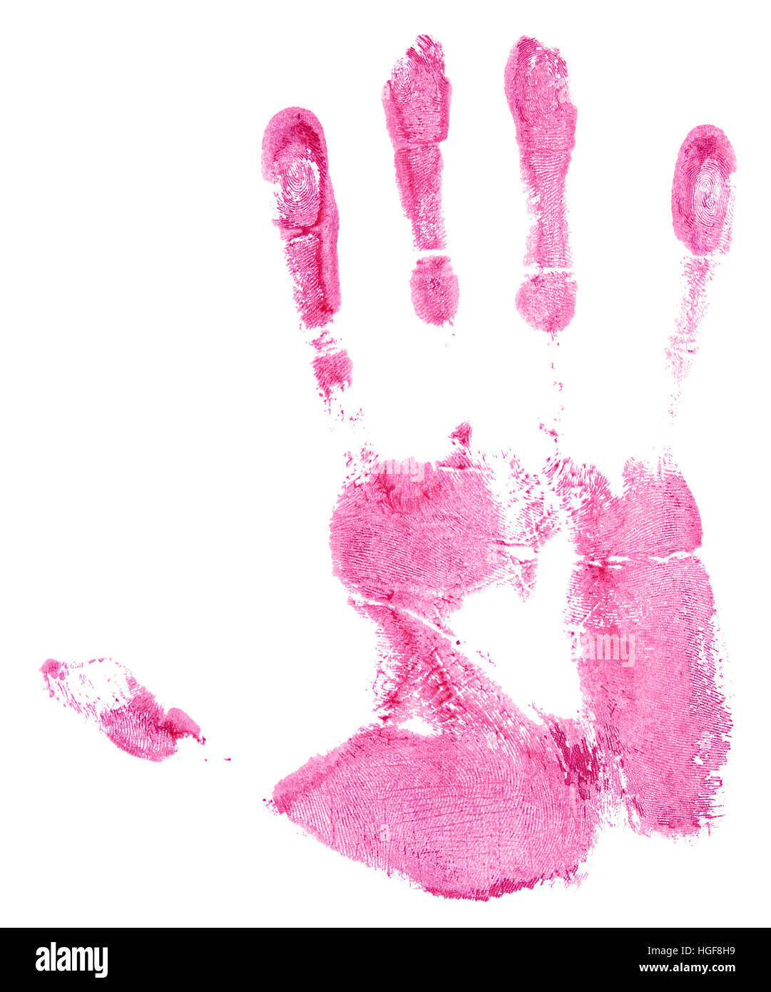 pink hand print on a white Stock Photo - Alamy