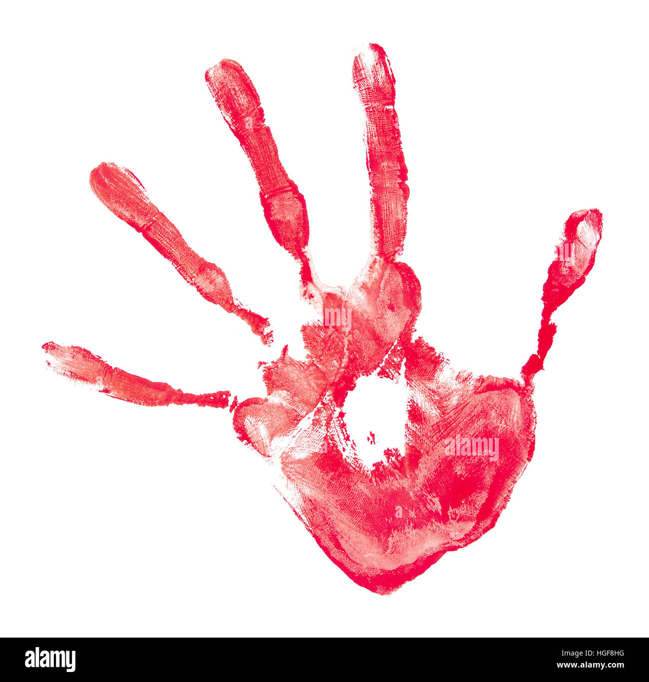 red hand print on a white Stock Photo - Alamy