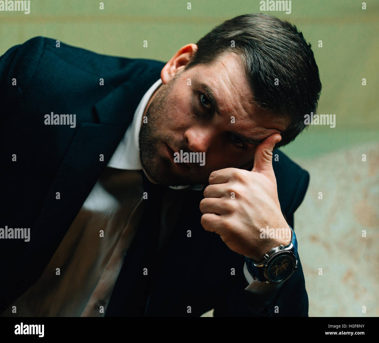 sad businessman thinking Stock Photo - Alamy