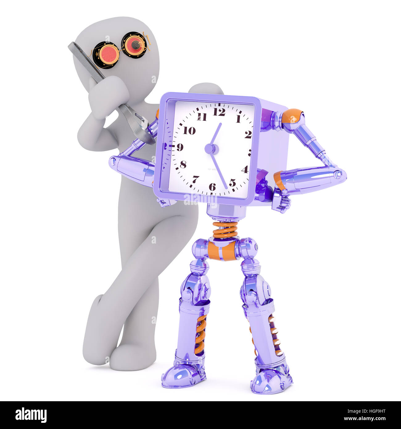 3d Rendering of Cartoon Figure Wearing Goggles and Standing Beside ...