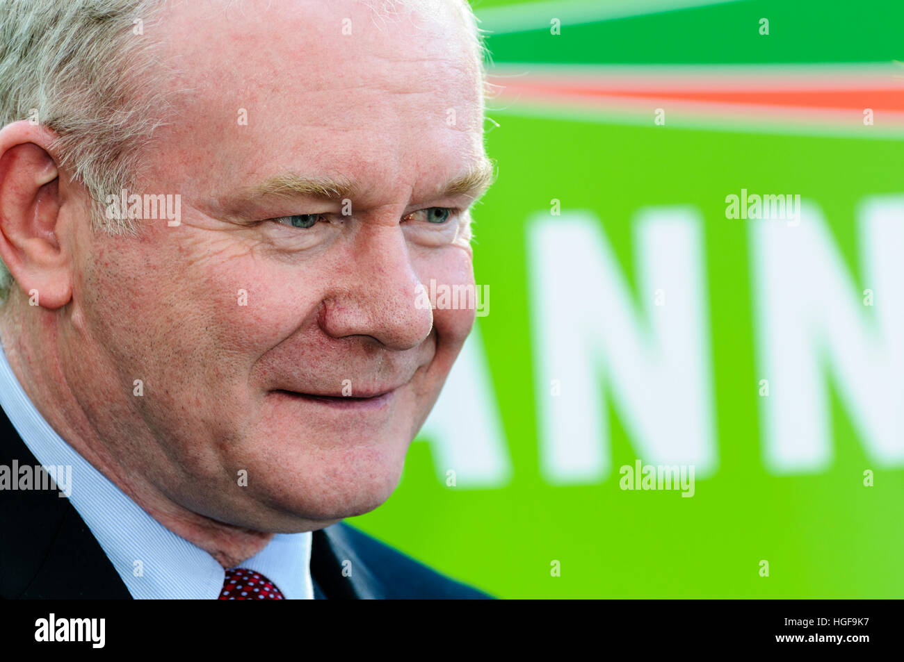 Martin McGuinness smiling Stock Photo - Alamy