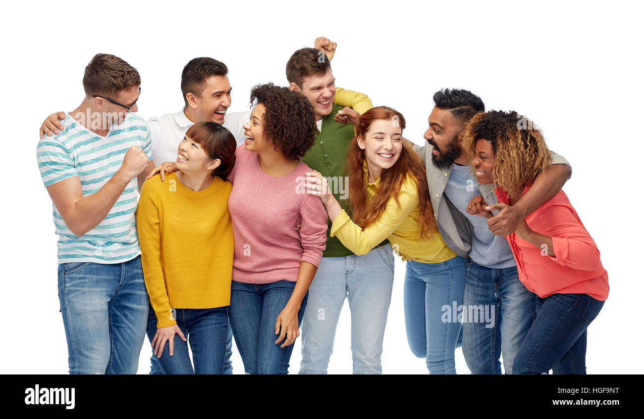 international group of happy smiling people Stock Photo - Alamy