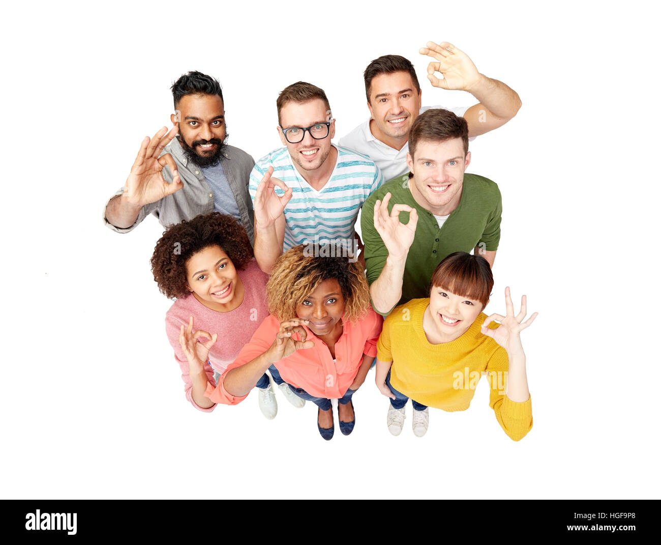 international group of happy people showing ok Stock Photo - Alamy