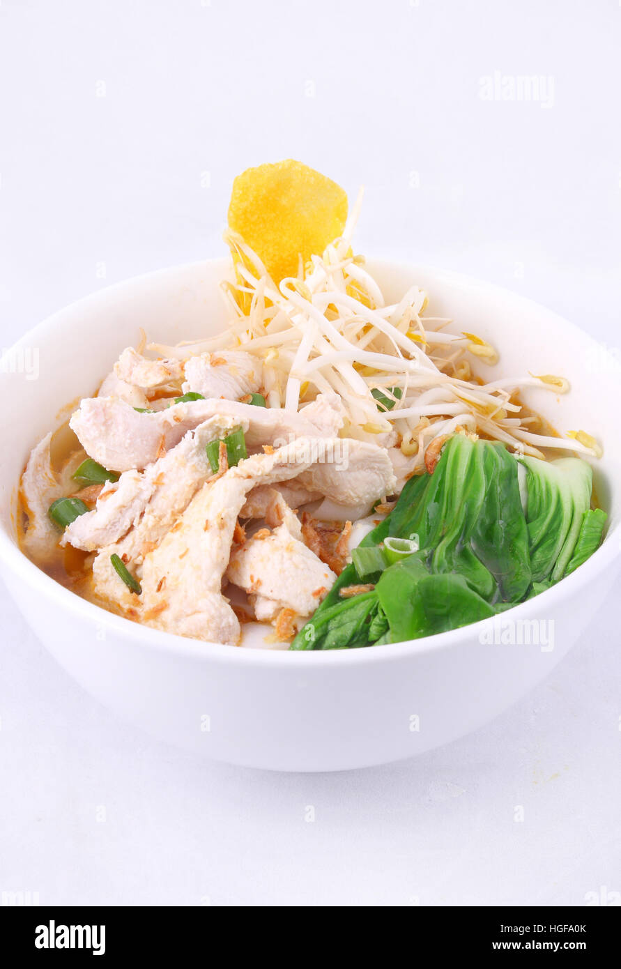 Clear soup noodle with chicken Thai foods meal Stock Photo - Alamy
