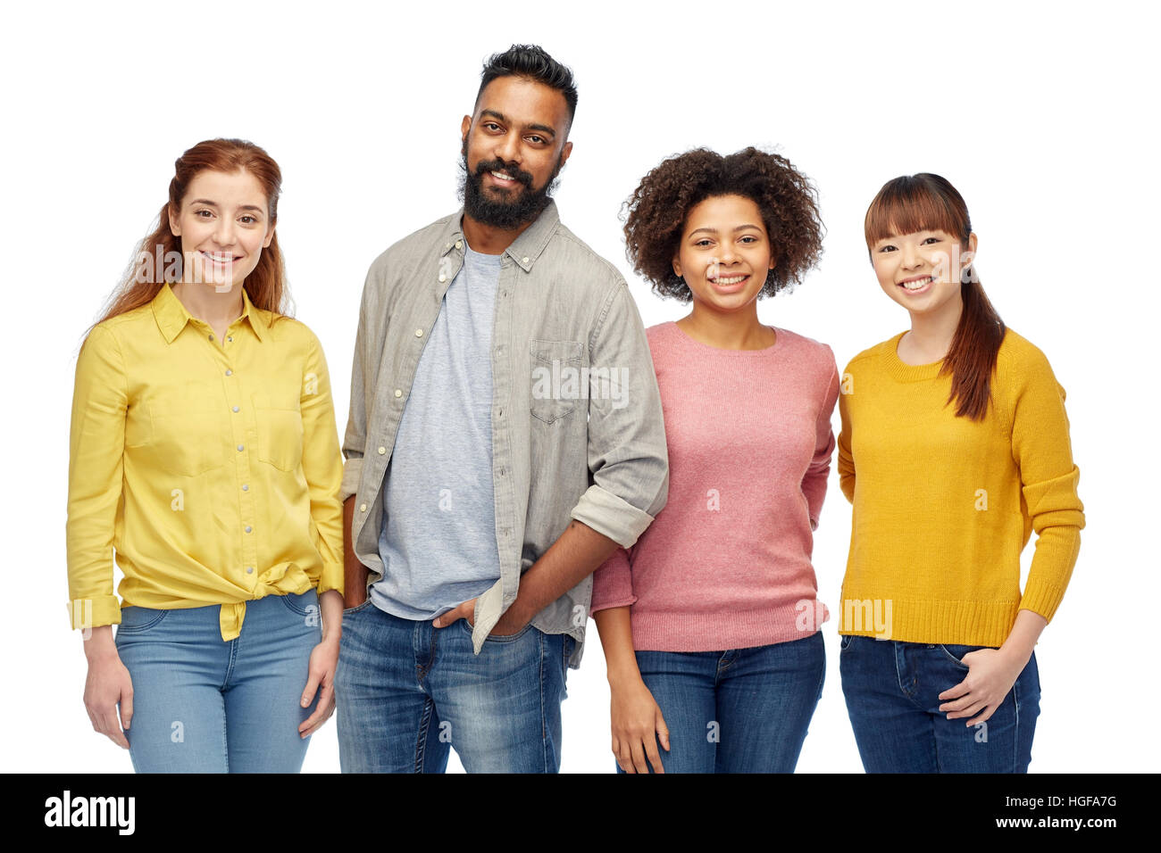 international group of happy smiling people Stock Photo - Alamy