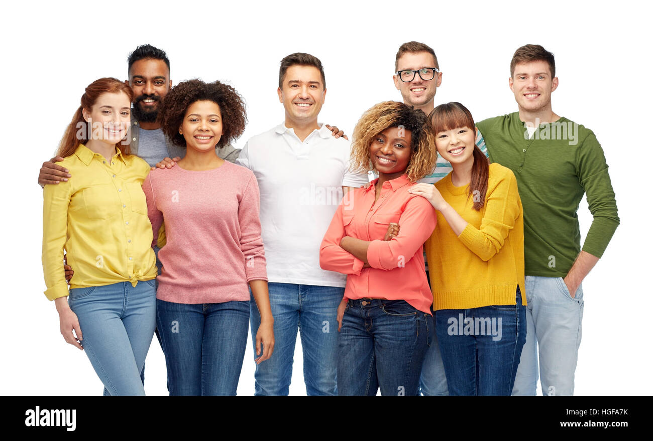 international group of happy smiling people Stock Photo - Alamy