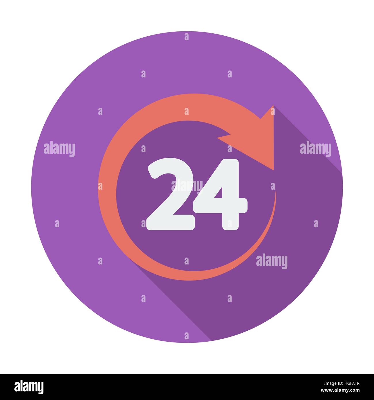 24 hours. Single flat color icon. Vector illustration Stock Vector ...