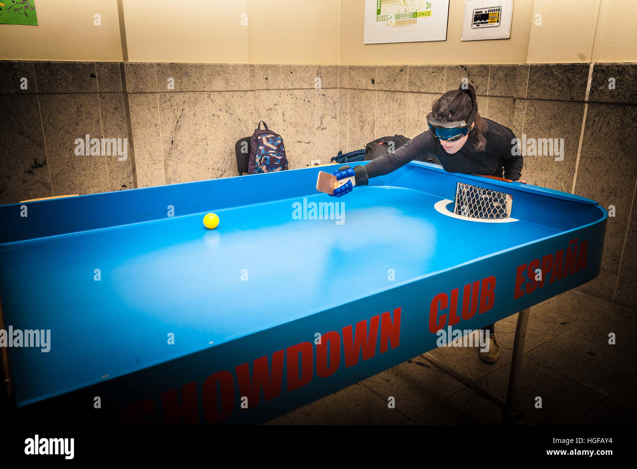 Blind people playing showdown game Stock Photo - Alamy