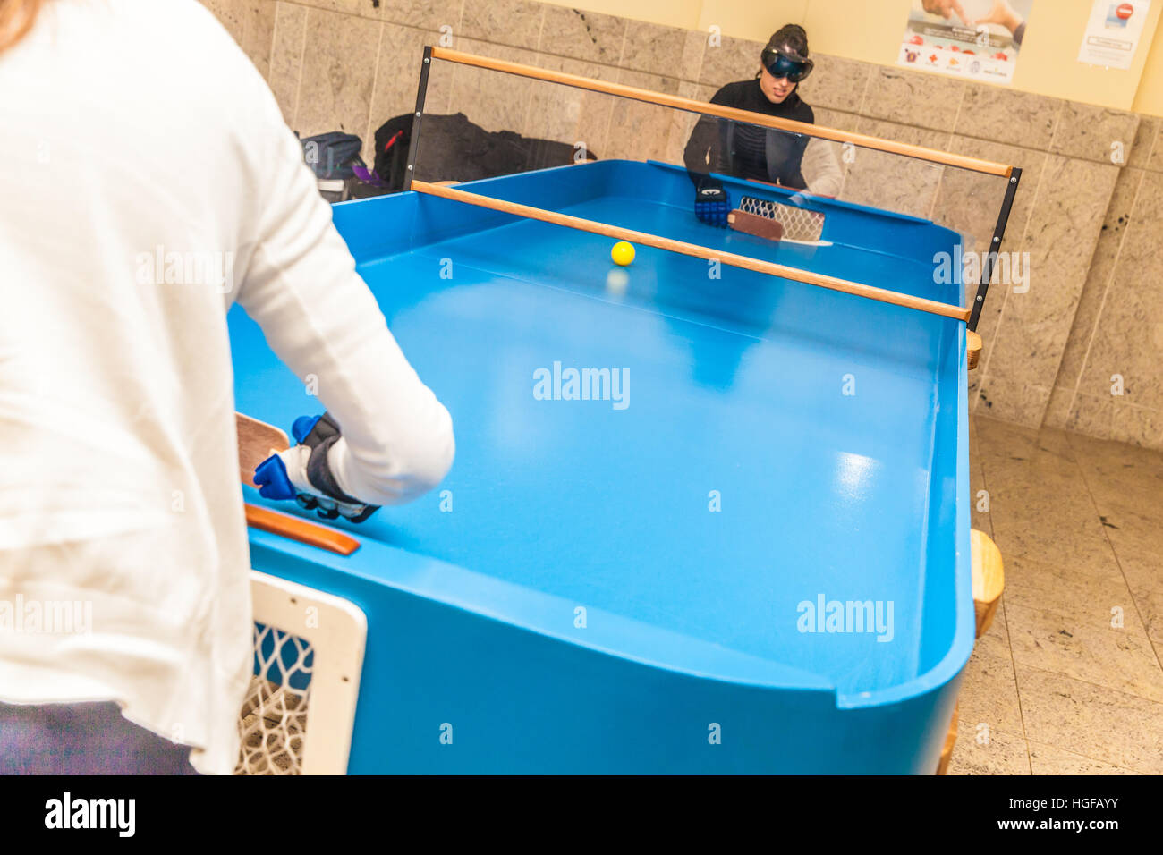 Blind people playing showdown game Stock Photo - Alamy