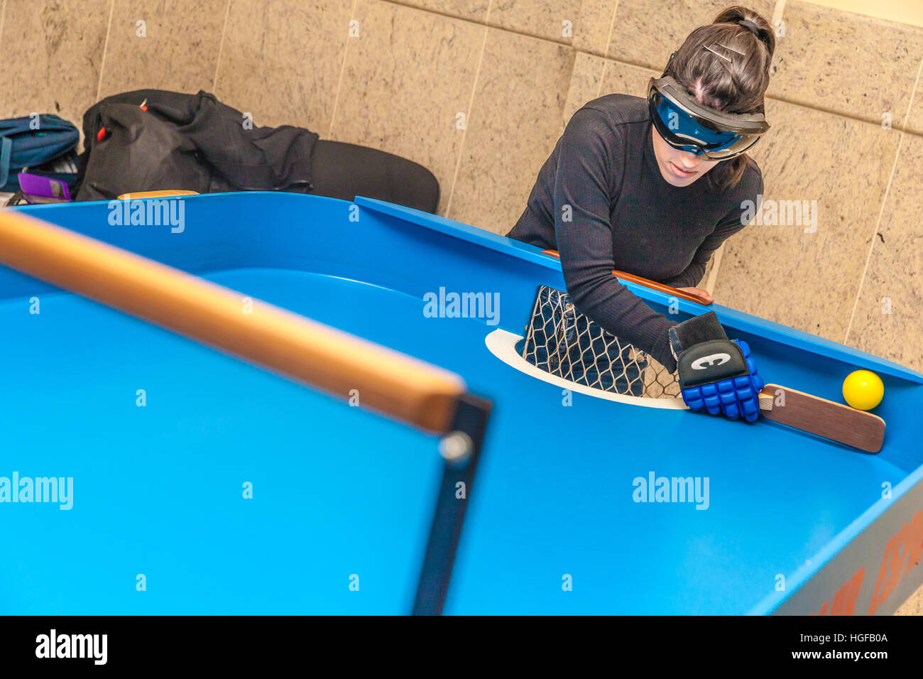 Blind people playing showdown game Stock Photo - Alamy
